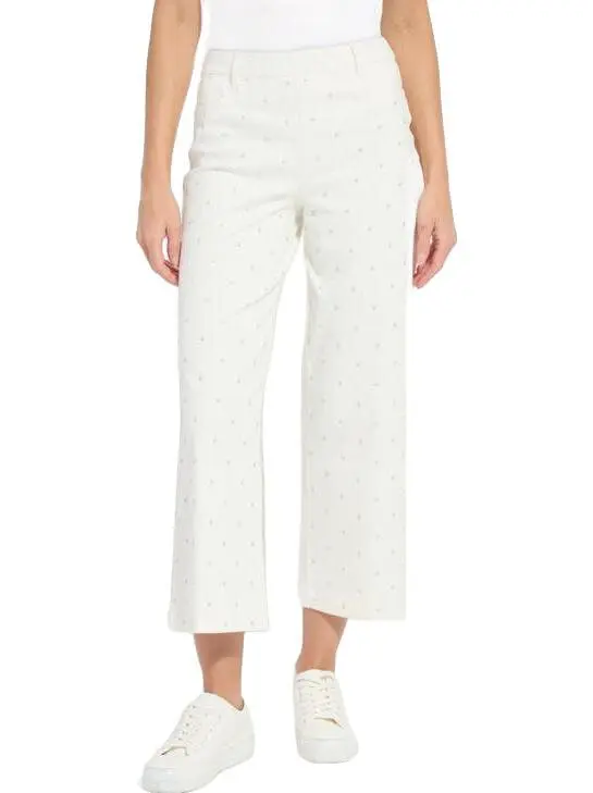 Lyssé Audrey Embellished Pull-on Knit Jeans - Ecru White