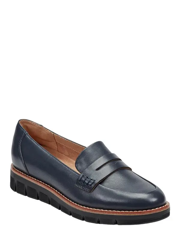 Easy Spirit Penny Loafer - Dark Blue Leather