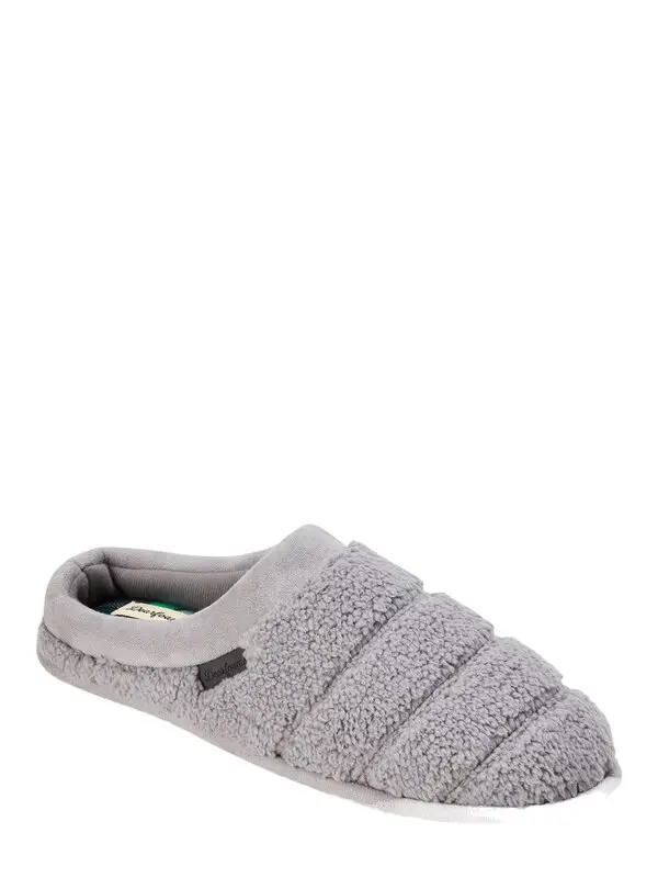 DEARFOAMS Asher Quilted Plaid Clog Slipper - Medium Grey