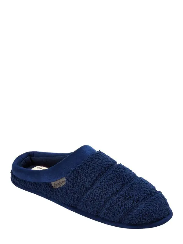 DEARFOAMS Asher Quilted Plaid Clog Slipper - Navy Blazer