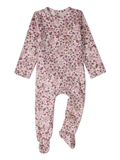 MINIMOI Florets Floral Footie - Pink