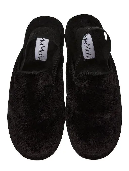 MEMOI Velvet Slingback Slippers - Black