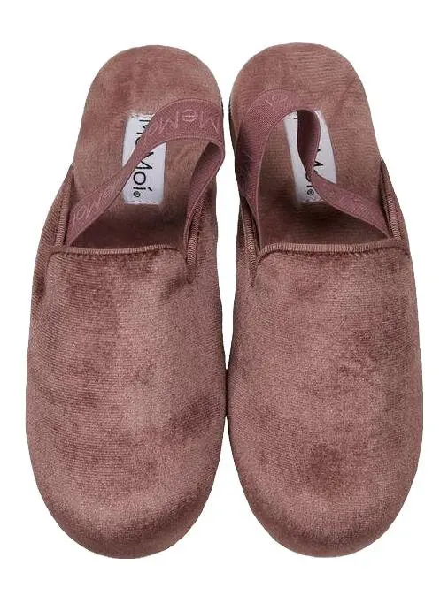 MEMOI Velvet Slingback Slippers - Blush