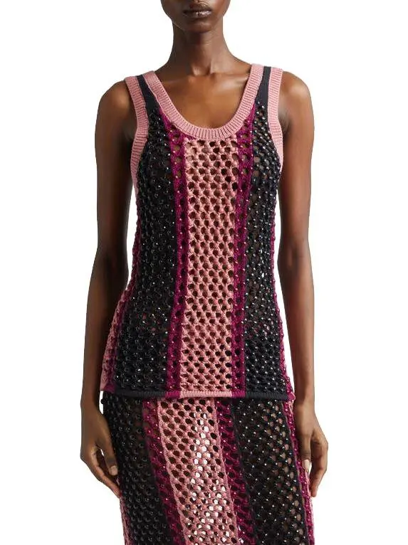 DIOTIMA Dennis Marina Embellished Sweater Tank - Guava Multi