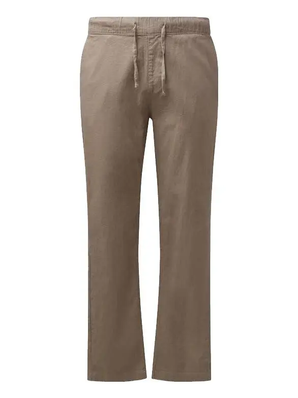 Onia Stretch Linen Blend Drawstring Pants - Cashew