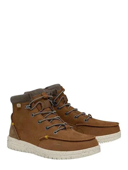 HEY DUDE Bradley Water Repellent Leather Boots - Cognac