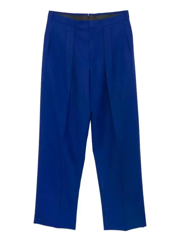 TOM FORD Pleated Twill Trousers - Blue