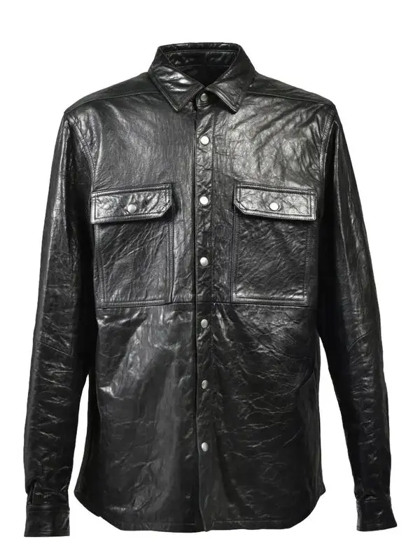 Rick Owens Flap-pocket Leather Shirt - Black