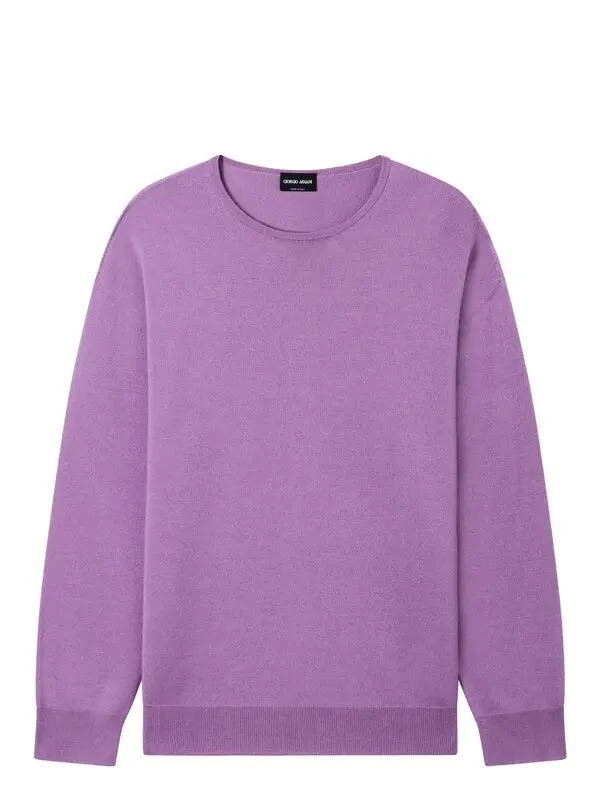 Giorgio Armani Cashmere And Silk Interlock Jumper - Pink