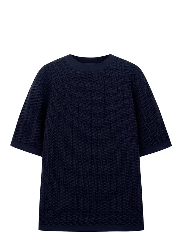 Giorgio Armani Knitted Top - Navy_blue