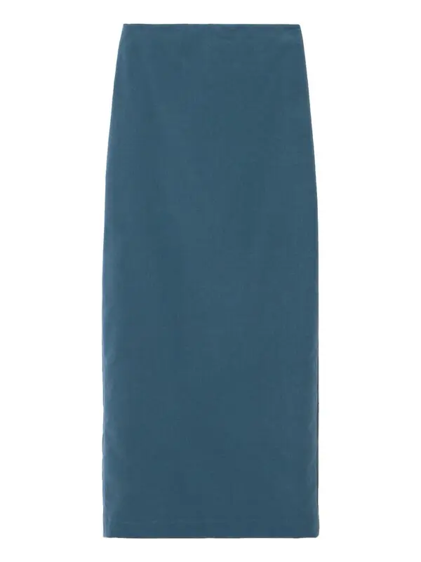 BLAZÉ MILANO Jealousy Sussex Cotton-velvet Midi Skirt - Blue