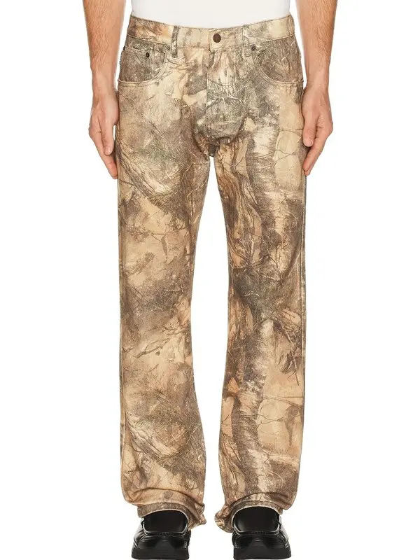PLEASURES Hendrix Flare Jeans - Brown Tree