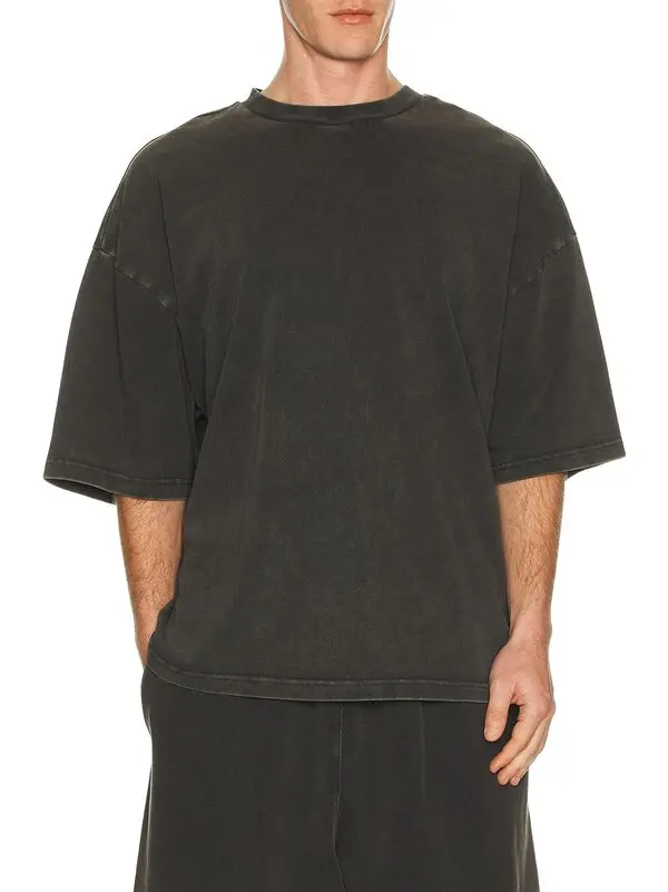 ENTIRE STUDIOS Heavy Boxy Tee In Beige - Washed Black