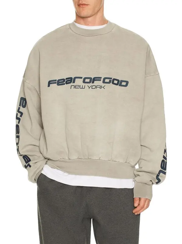Fear Of God Cropped Relaxed Sweatshirt - Smoke Grey
