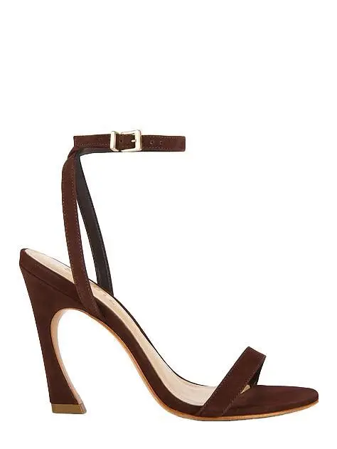 Schutz Cadey-lee Curve Lace Sandal - Chestnut Brown