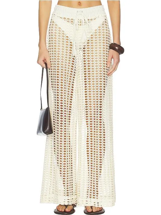 PatBO Selene Mesh Pant - Off White