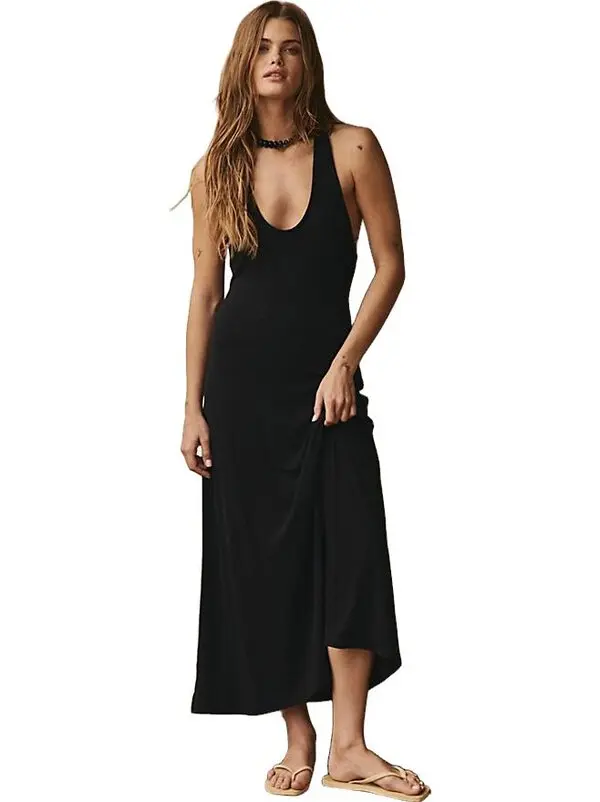 Free People Good Feels Midi Dress - Black