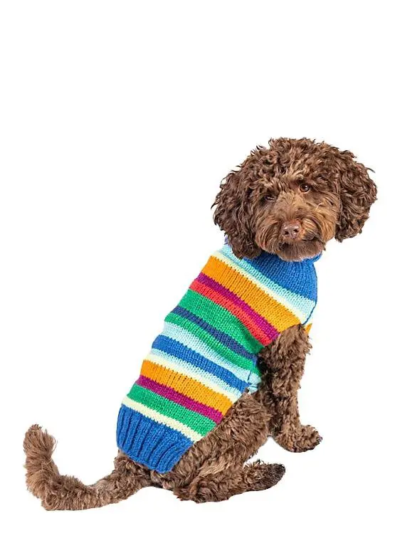 CHILLY DOG Royal Alpaca Stripe Sweater - Cerulean Blue