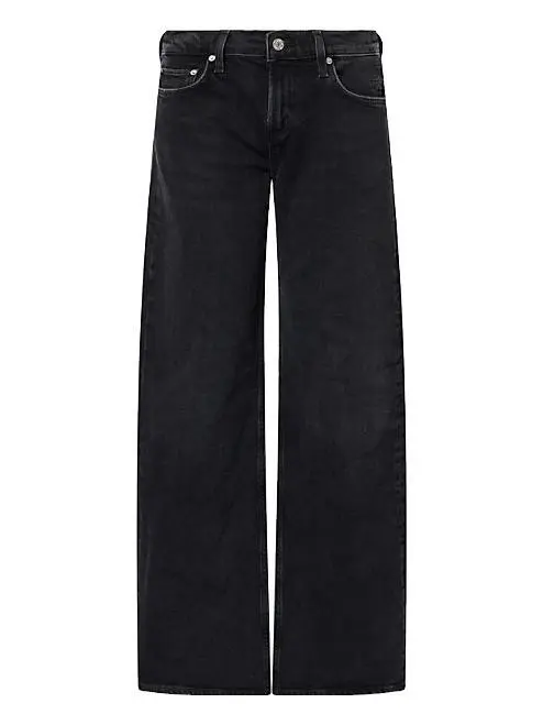 Citizens Of Humanity Nora Trouser-leg Denim Jeans - Cat Eye (washed Black)
