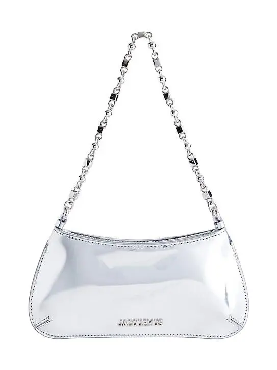 Jacquemus The Small Bisou Chaine Leather Shoulder Bag - Silver