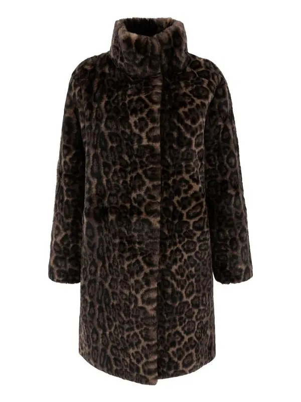 Apparis Blair Leopard Coat - Brown