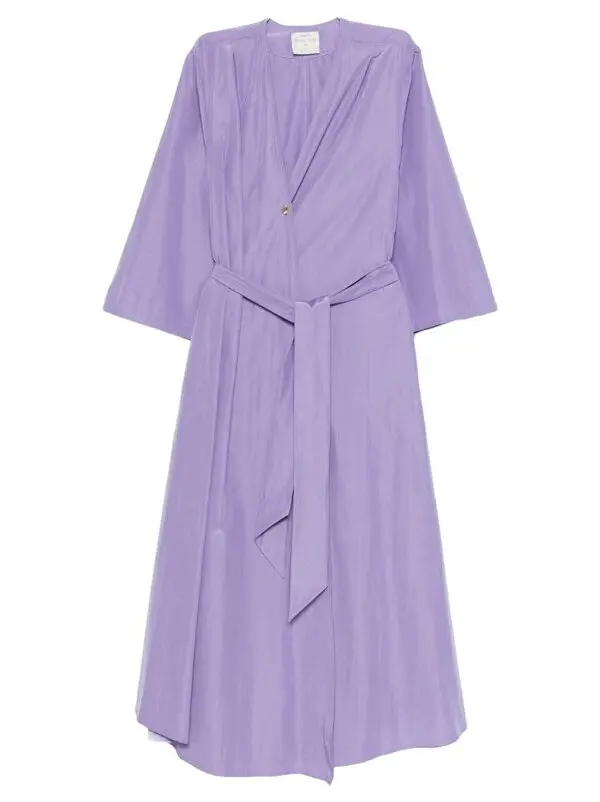FORTE_FORTE Belted Midi Wrap Dress - Purple