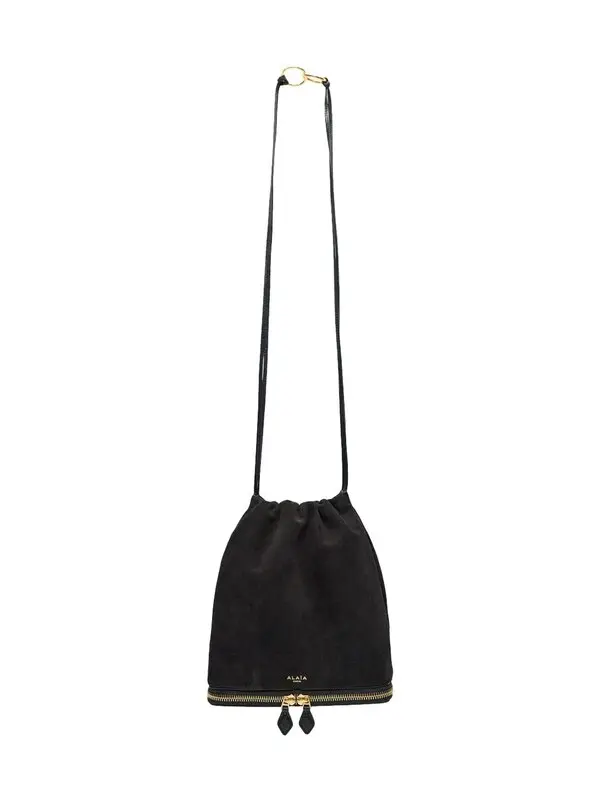 Alaïa Le Pochon Suede Bucket Bag - Black