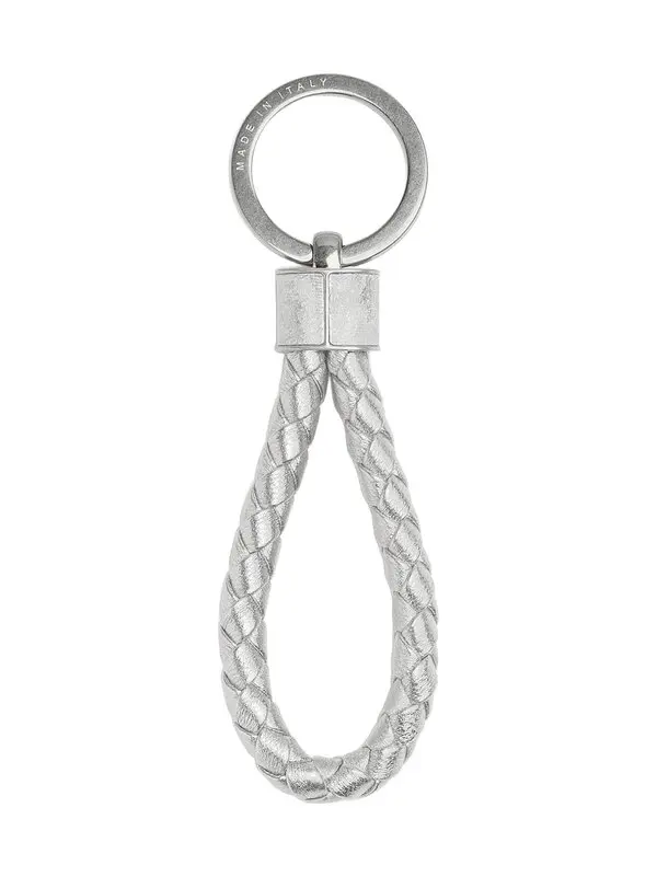 Bottega Veneta Intreccio Keyring - Silver