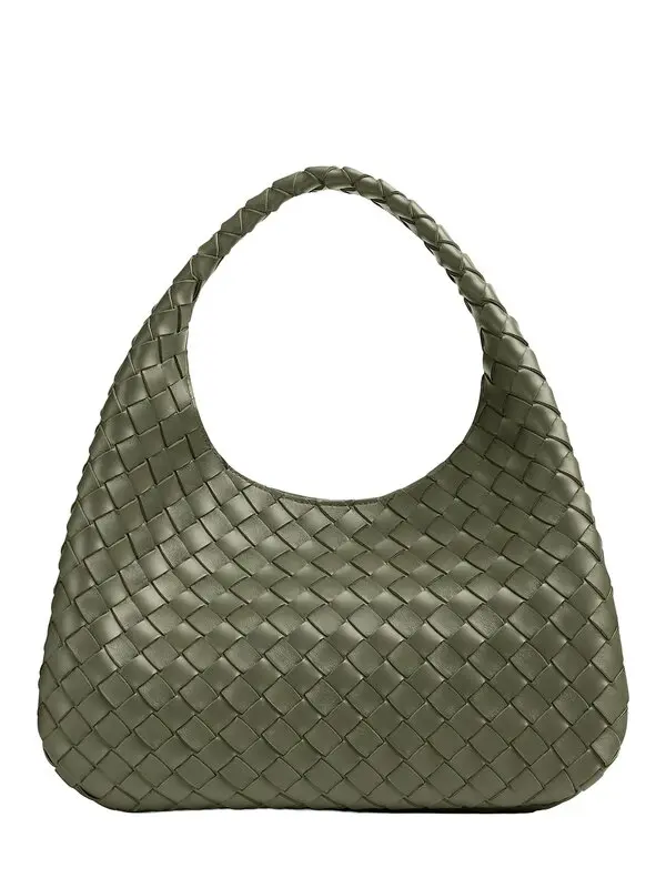 Bottega Veneta Medium Intrecciato Campana Shoulder Bag - Green