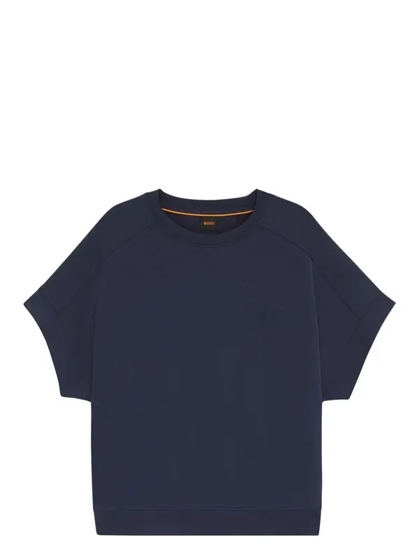 BOSS Oversized Fit T-shirt With Handwritten-logo - Dark Blue