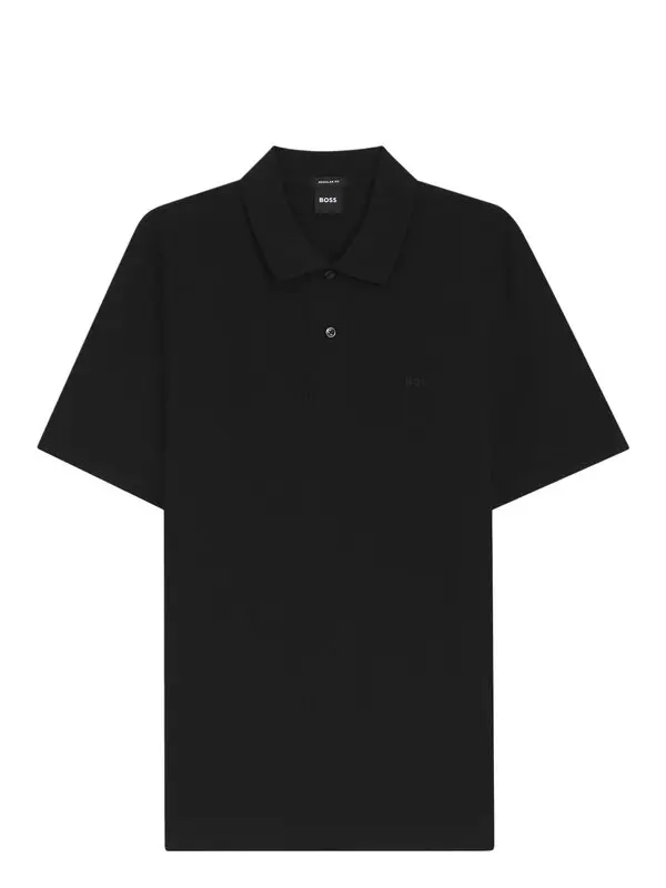 BOSS Pallas Polo Shirt In Cotton Piqué With Embroidered Logo - Black