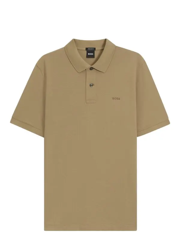 BOSS Pallas Polo Shirt In Cotton Piqué With Embroidered Logo - Khaki