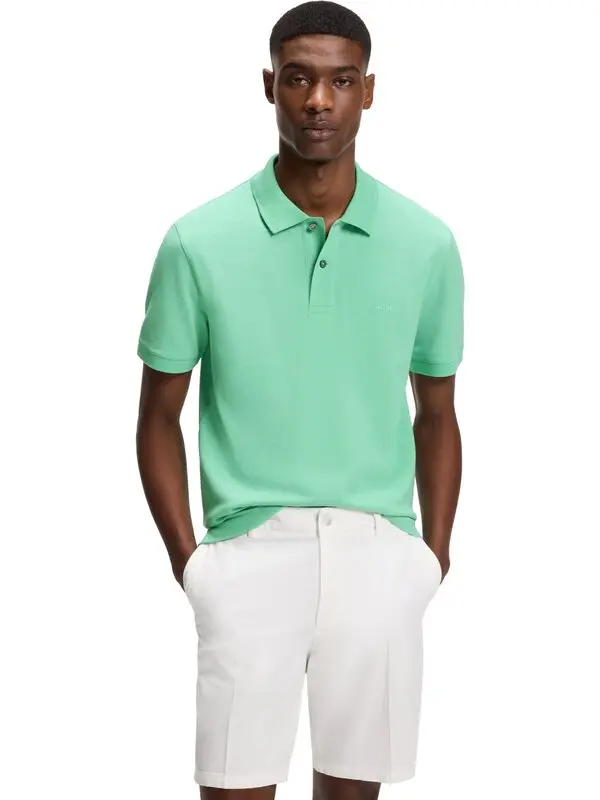 BOSS Pallas Polo Shirt In Cotton Piqué With Embroidered Logo - Light Green