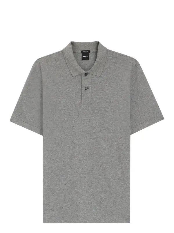 BOSS Pallas Polo Shirt In Cotton Piqué With Embroidered Logo - Silver
