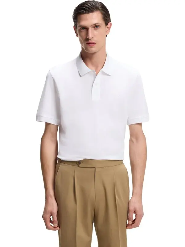 BOSS Pallas Polo Shirt In Cotton Piqué With Embroidered Logo - White