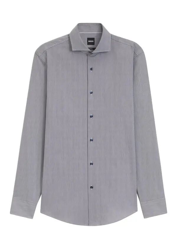 BOSS Easy-iron Slim-fit Shirt In Stretch Cotton - Dark Blue