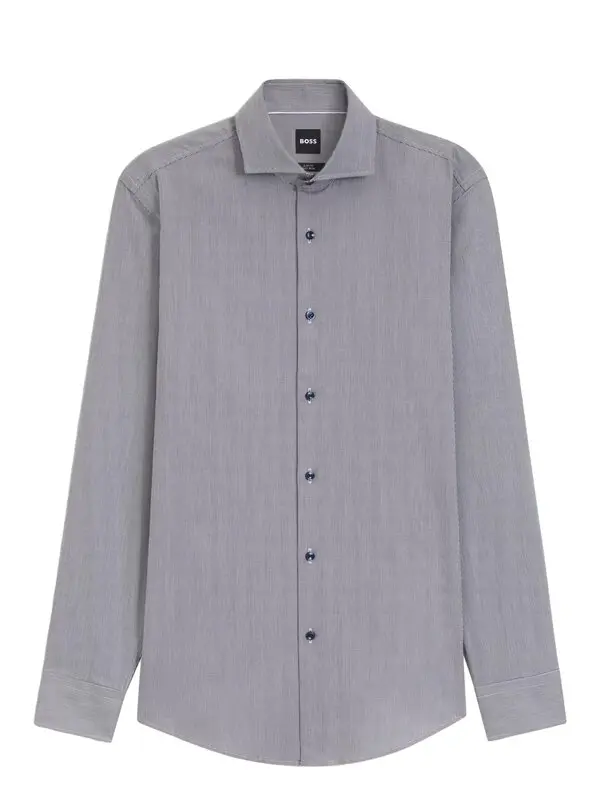BOSS Easy-iron Slim-fit Shirt In Stretch Cotton - Dark Blue
