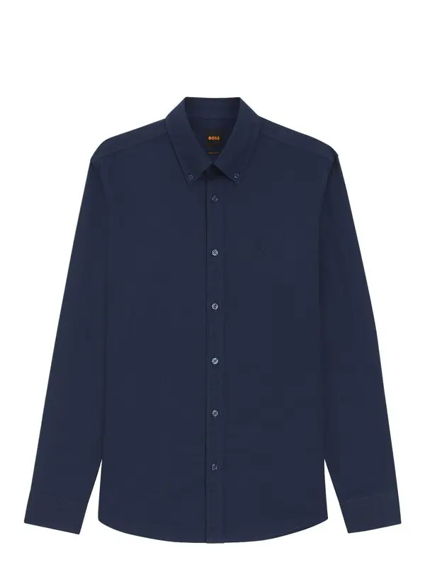 BOSS Regular-fit Shirt In Stretch-cotton Dobby - Light Blue