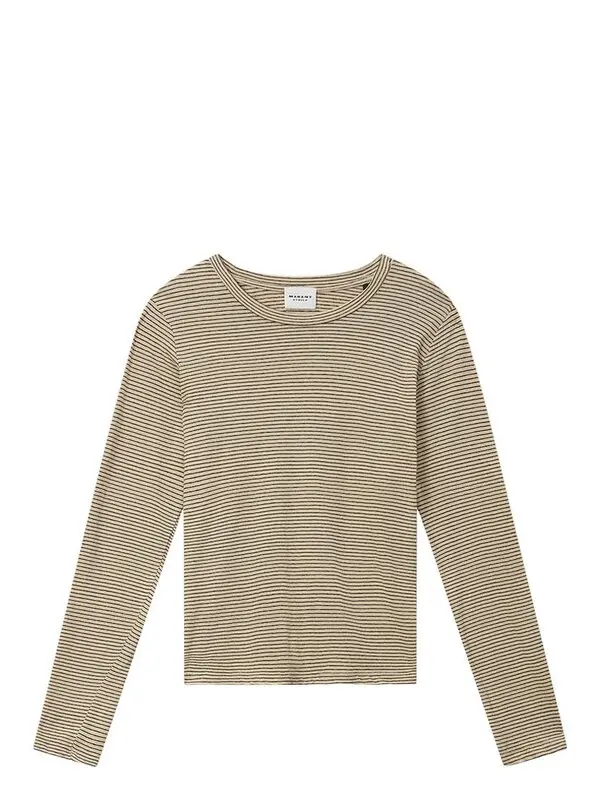 MARANT ETOILE Kaaron Striped T-shirt - Black/beige