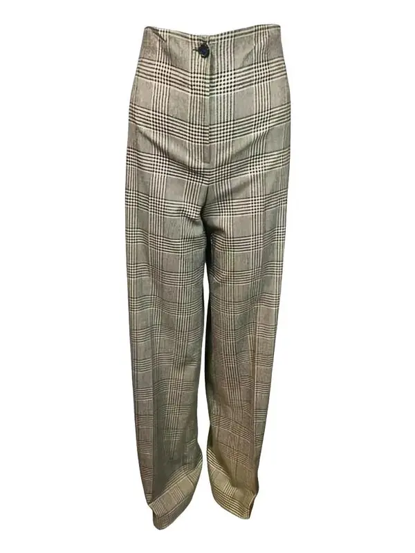 D.exterior Checked Trousers - Brown