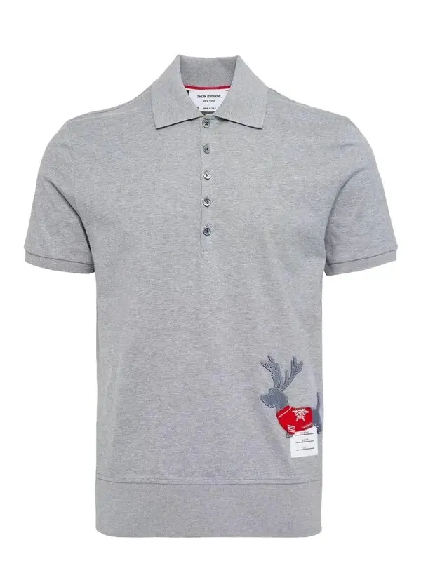 Thom Browne Short-sleeve Polo Shirt - Grey