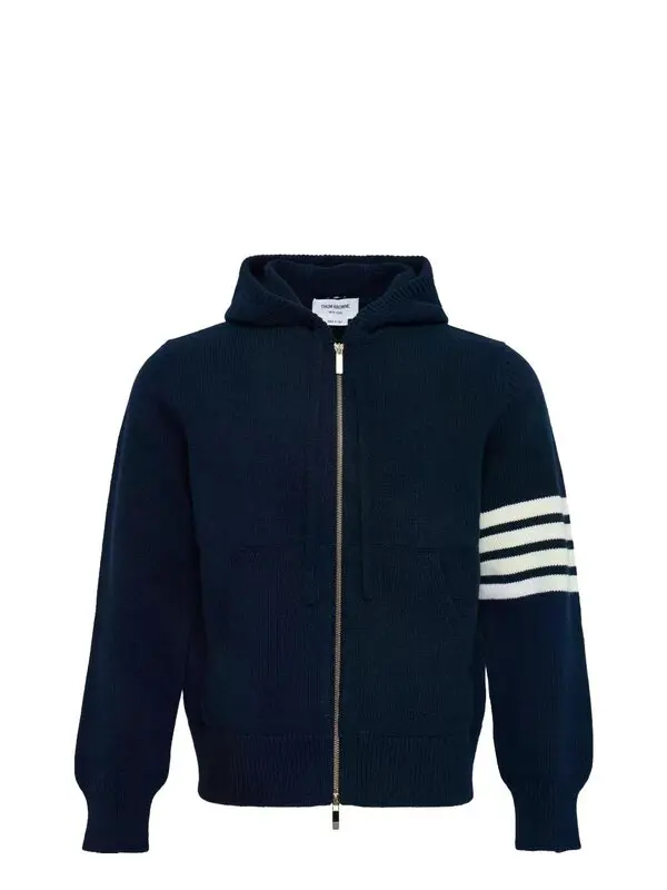 Thom Browne Zip-up Hoodie - Blue