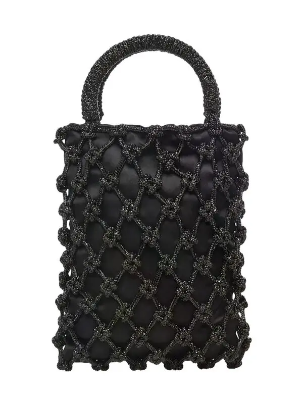Rosantica Crystal-embellished Top Handle Tote - Black