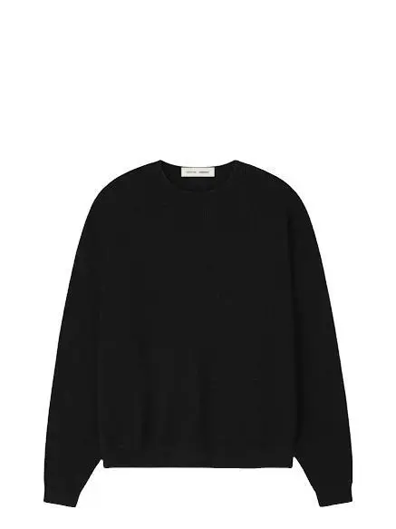 Fear Of God Essentials Waffle Crewneck Sweatshirt 90's Sweater - Vintage Black