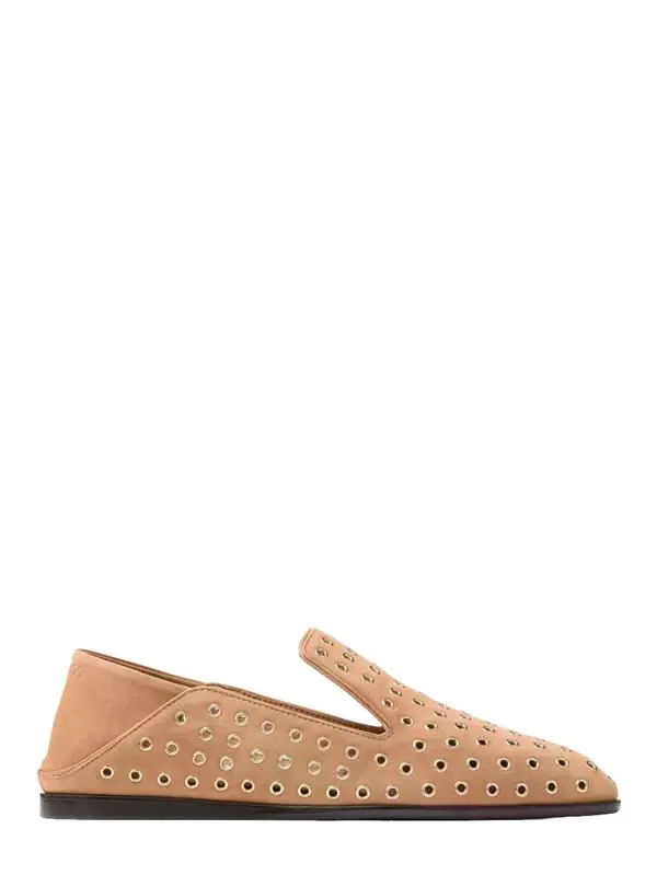 JIMMY CHOO Eliot Metal-eyelet Loafers - Brown