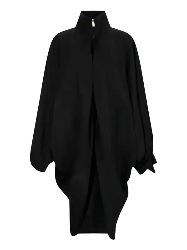 DARKPARK Draped Zip-up Coat - Black