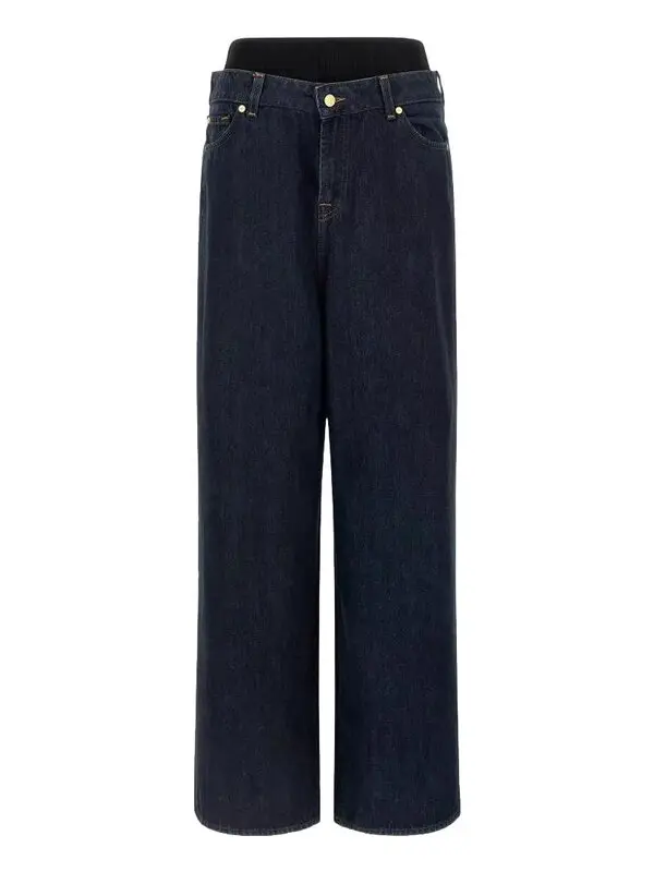 7 For All Mankind Banded Slouchy Jeans - Blue