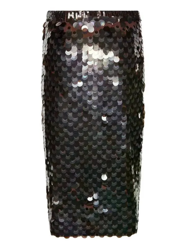 P.a.r.o.s.h Sequin Embellished Midi Skirt - Brown