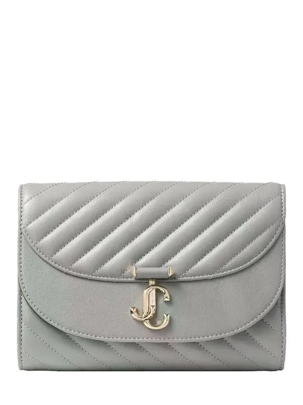 JIMMY CHOO Curve Quilted Clutch With Chain Strap - Grey