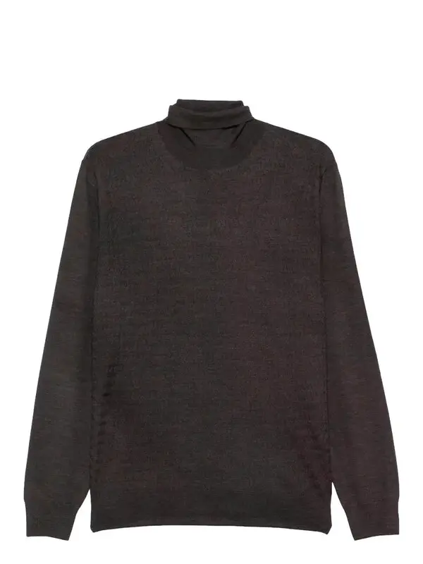 Corneliani Patterned Roll-neck Sweater - Brown